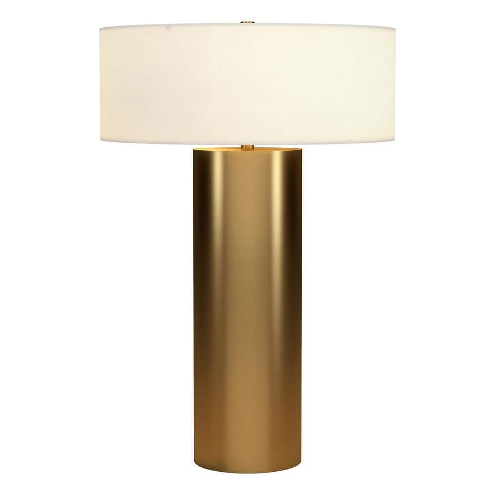 Meyer&Cross Wells 24.25 in. Brass Finish Table Lamp with Fabric Shade ...