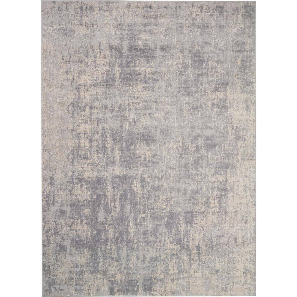 Nourison Rustic Textures Ivory/Silver 8 ft. x 11 ft. Abstract ...