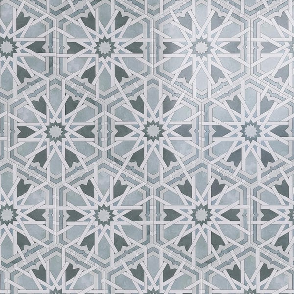 MOLOVO Radiant Sage Gray Hexagon 7.88 in. x 9.45 in. Matte Porcelain ...