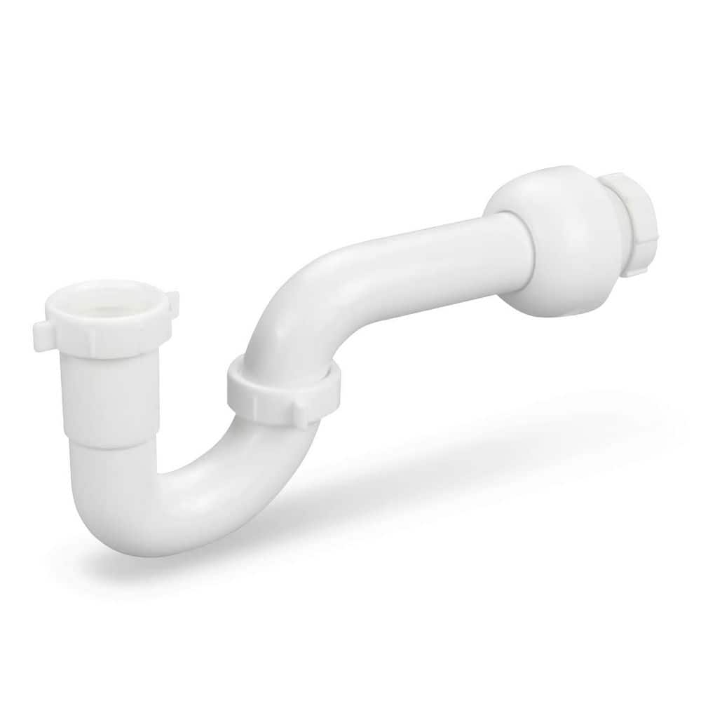 PLUMBFLEX 1-1/2 in. Polypropylene P-Trap with Adapter and Flange for ...