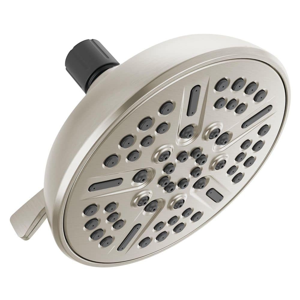 Delta 8-Spray Patterns 1.75 GPM 5.94 in. Wall Mount Fixed Shower Head ...