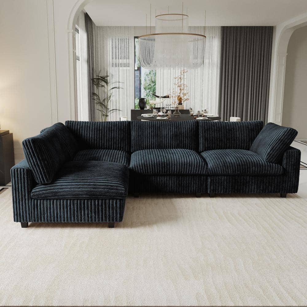 Magic Home Down Filled Oversized 157 in. Square Arm Faux Rabbit Fur ...