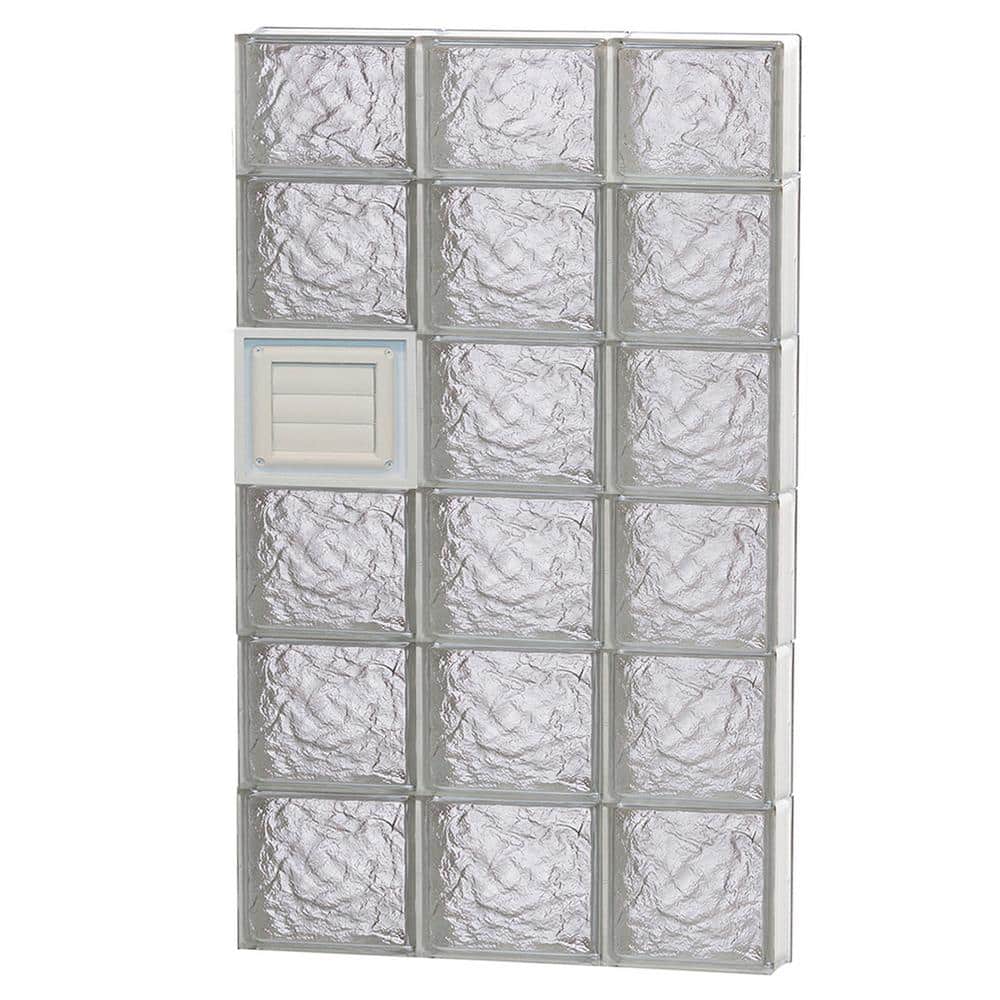 Clearly Secure 23.25 in. x 44.5 in. x 3.125 in. Frameless Ice Pattern ...