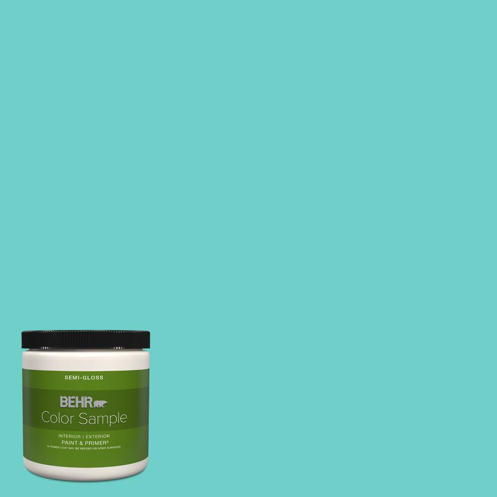 BEHR PREMIUM PLUS 8 oz. #P450-4 Hidden Sea Glass Semi-Gloss Interior ...