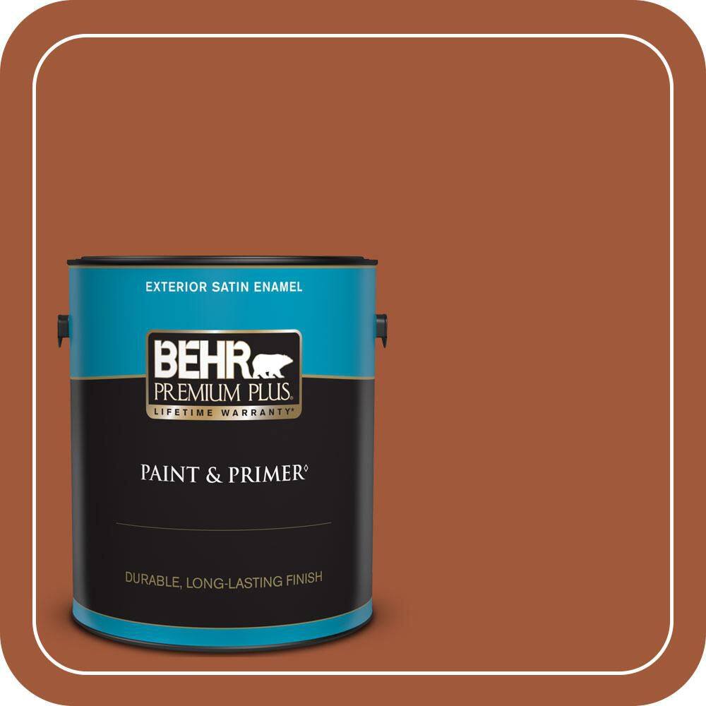 BEHR PREMIUM PLUS 1 gal. #S-H-230 Ground Nutmeg Satin Enamel Exterior ...