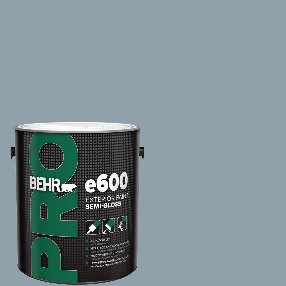 BEHR PRO 1 Gal. #N480-4A Dusty Denim Semi-Gloss Acrylic Exterior Paint ...