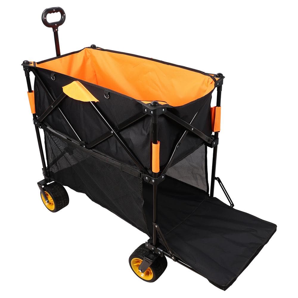 JimsMaison 10 cu. ft. Black Orange Metal Big Large Capacity Folding ...