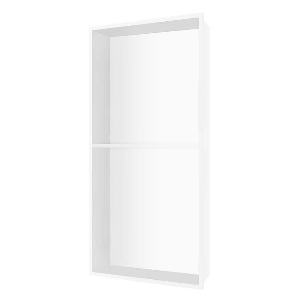 BWE 12 in. W x 24 in. H x 4 in. D Bathroom Shower Niche Double Shelf ...