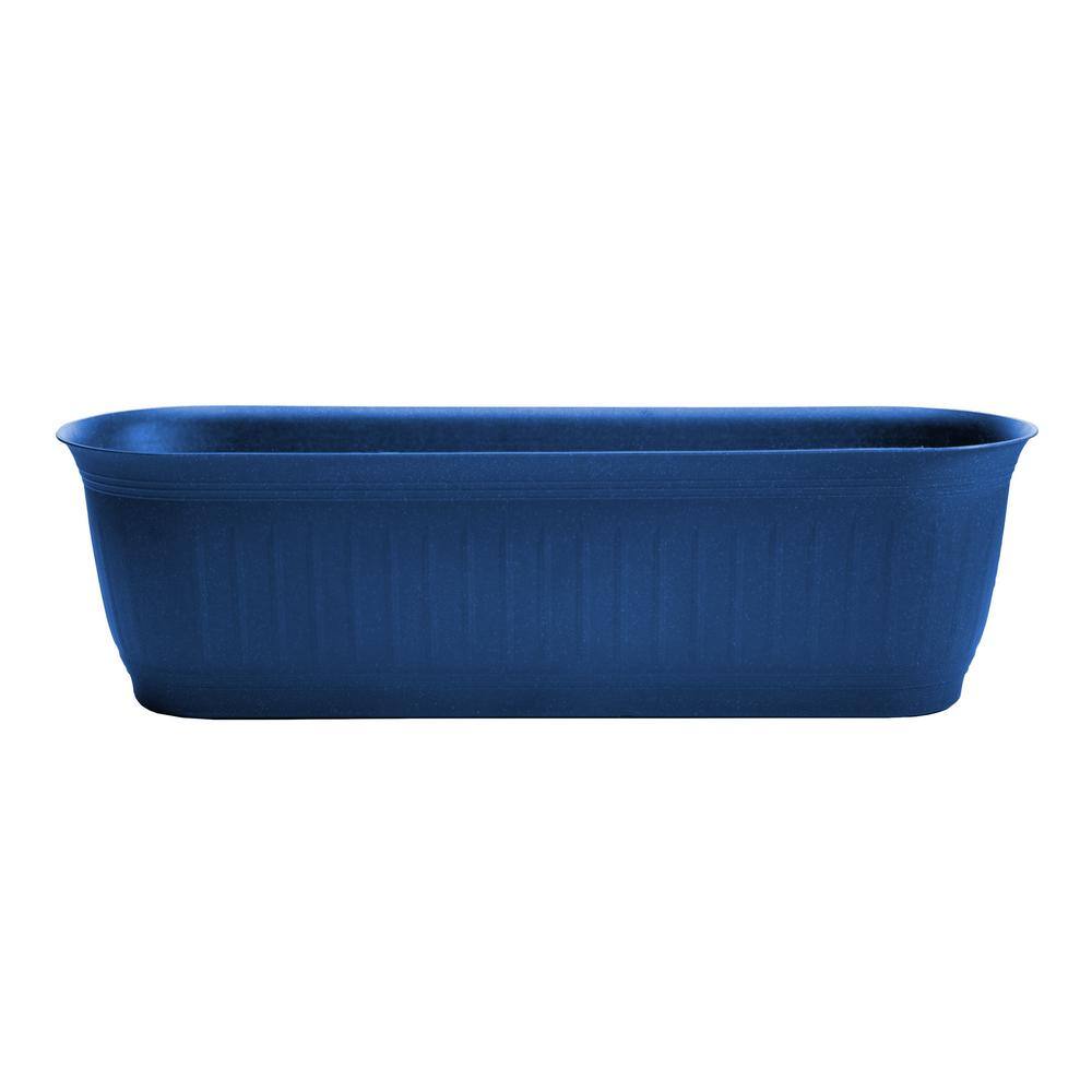 Vigoro Plastic 24 in. L x 24.25 in. W x 7 in. H Classic Blue Window Box ...