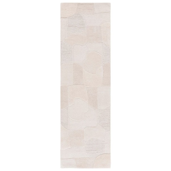 SAFAVIEH Manhattan 2 ft. x 8 ft. Ivory/Beige Solid Color Geometric ...