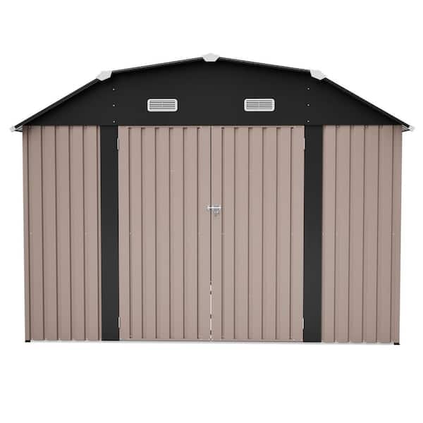 Clihome 10 ft. W x 12 ft. D Metal Shed with Floor Frame Kit, Vents and ...