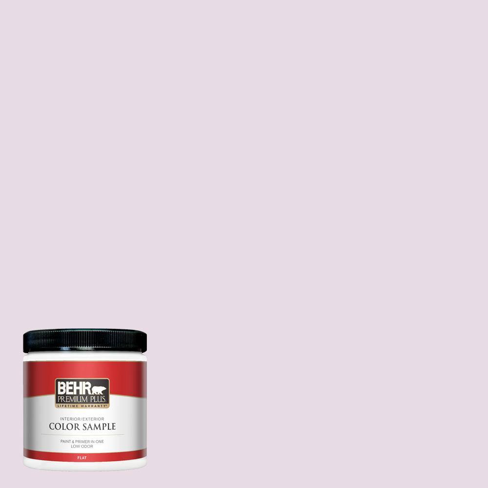 BEHR PREMIUM PLUS 8 oz. #680E-2 Iced Mauve Flat Interior/Exterior Paint ...