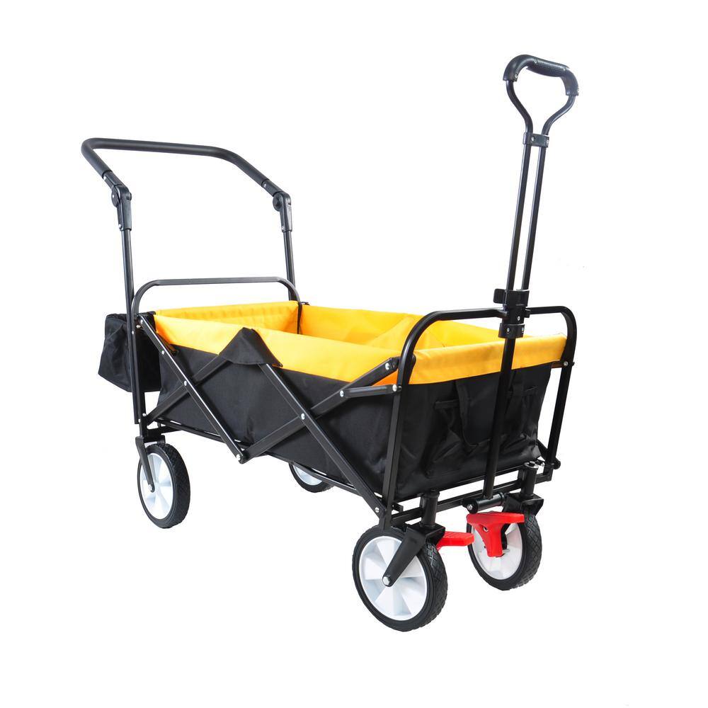 Otryad 500 cu. ft. Steel Garden Cart Folding Wagon Collapsible Outdoor ...