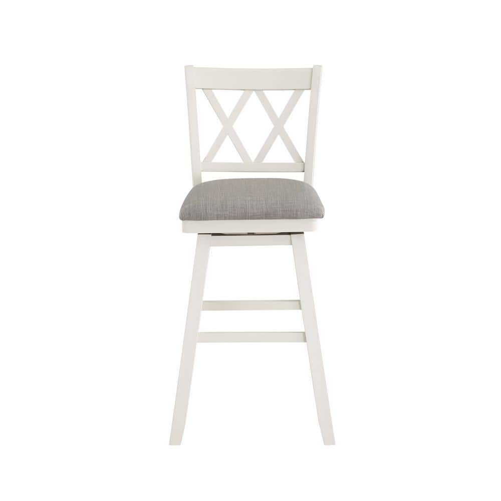 Home 2 Office Brookline 28 in. White Cream High Back Wood 42.5 in ...