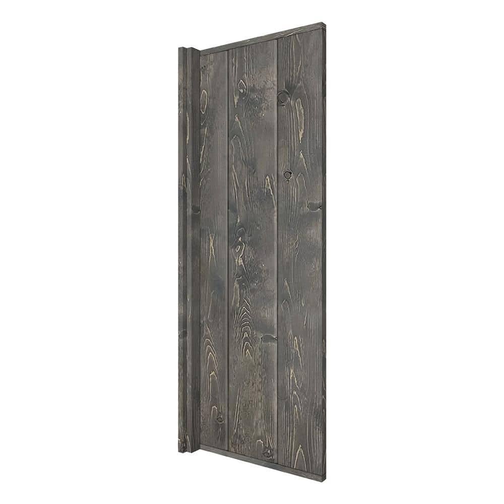 CALHOME 12 in. x 58 in. Weather Gray Solid Pine Wood Bathroom Urinal ...