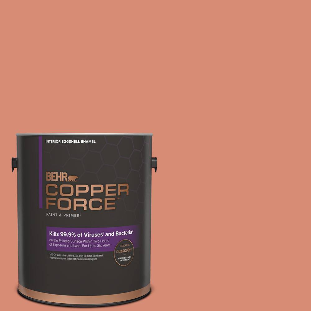 COPPER FORCE 1 gal. #MQ4-32 Vintage Coral Eggshell Enamel Virucidal and ...