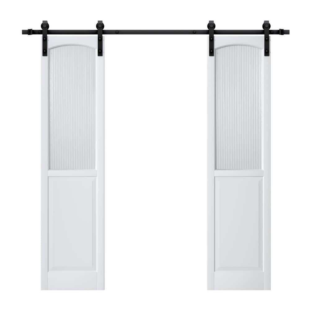 ARK DESIGN 42 in. W. x 84 in. Arch Half Lite Tempered Frosted Glass ...