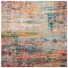 SAFAVIEH Monaco Teal/Orange 5 ft. x 5 ft. Abstract Square Area Rug ...