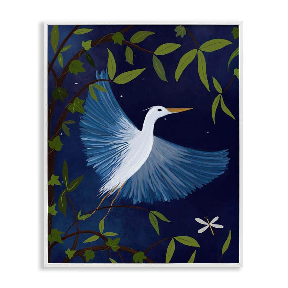Stupell Industries Heron in Night Forest by Michelle Ingari Designs ...