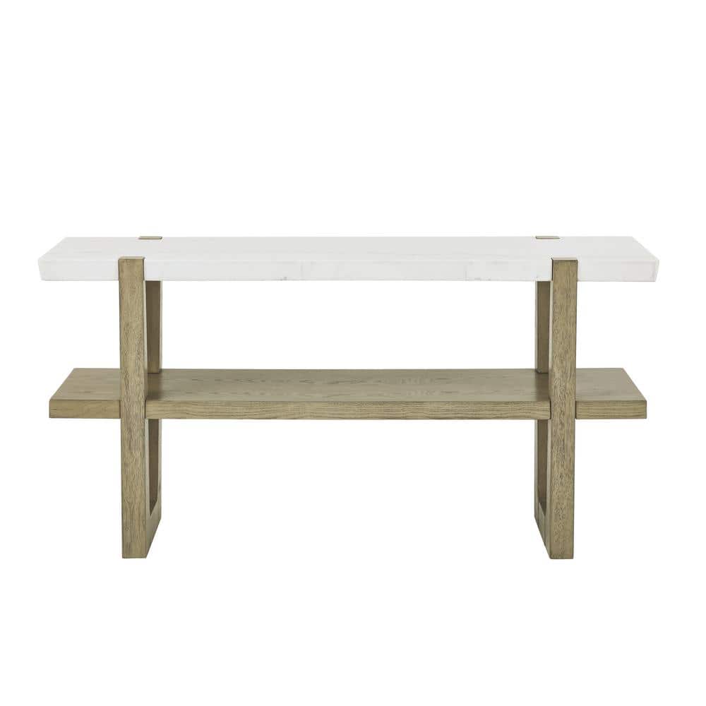 Steve Silver Perth 60 in. White Marble Top Sofa Console Table ER100S ...
