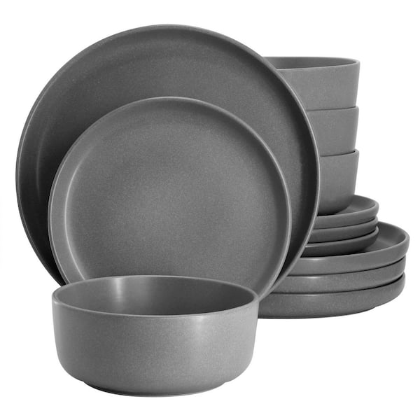 SOHO LOUNGE Bryant Park 12-Piece Reactive Stoneware Dinnerware Set in ...
