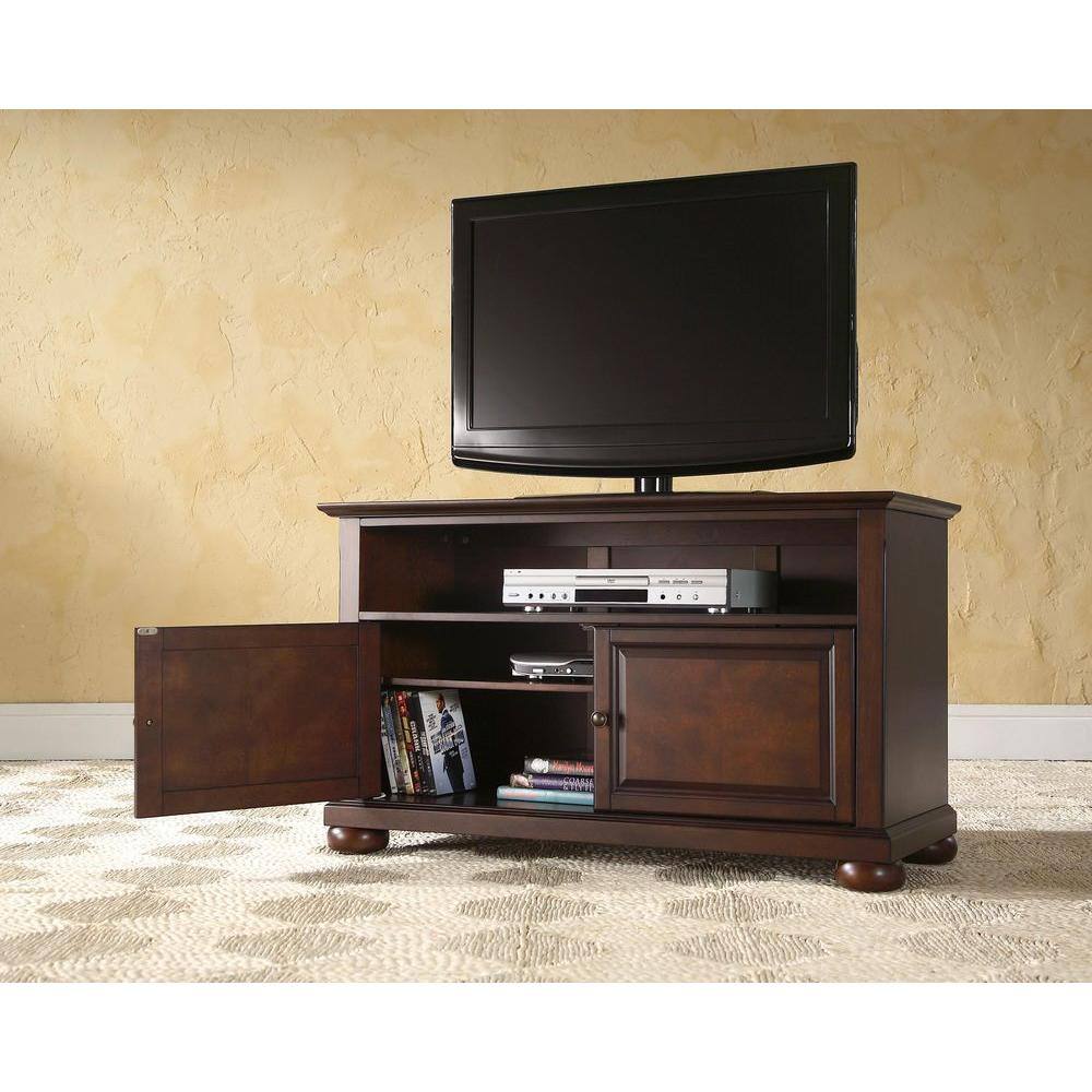 CROSLEY FURNITURE Alexandria 42 in. Mahogany Wood TV Stand Fits TVs Up ...