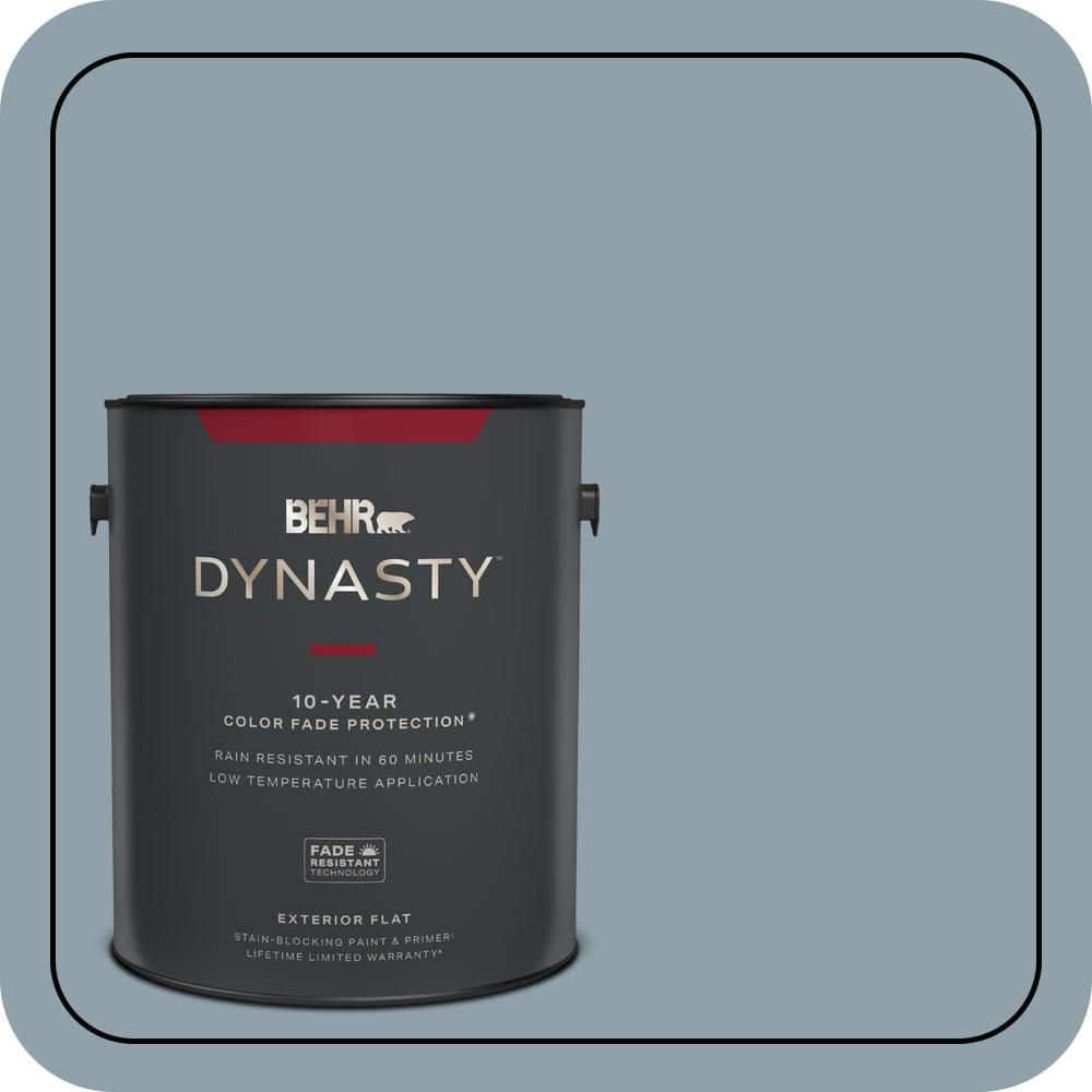 BEHR DYNASTY 1 Gal. #N480-4A Dusty Denim Flat Exterior Stain-Blocking ...