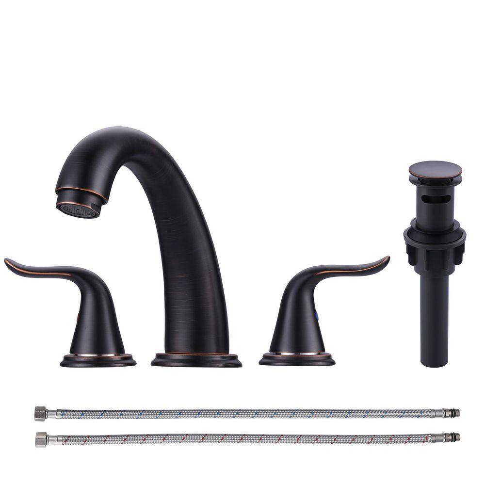 VEVETTA Double Handle 8 in. Widespread Bathroom Faucet, 3-Hole Faucet ...