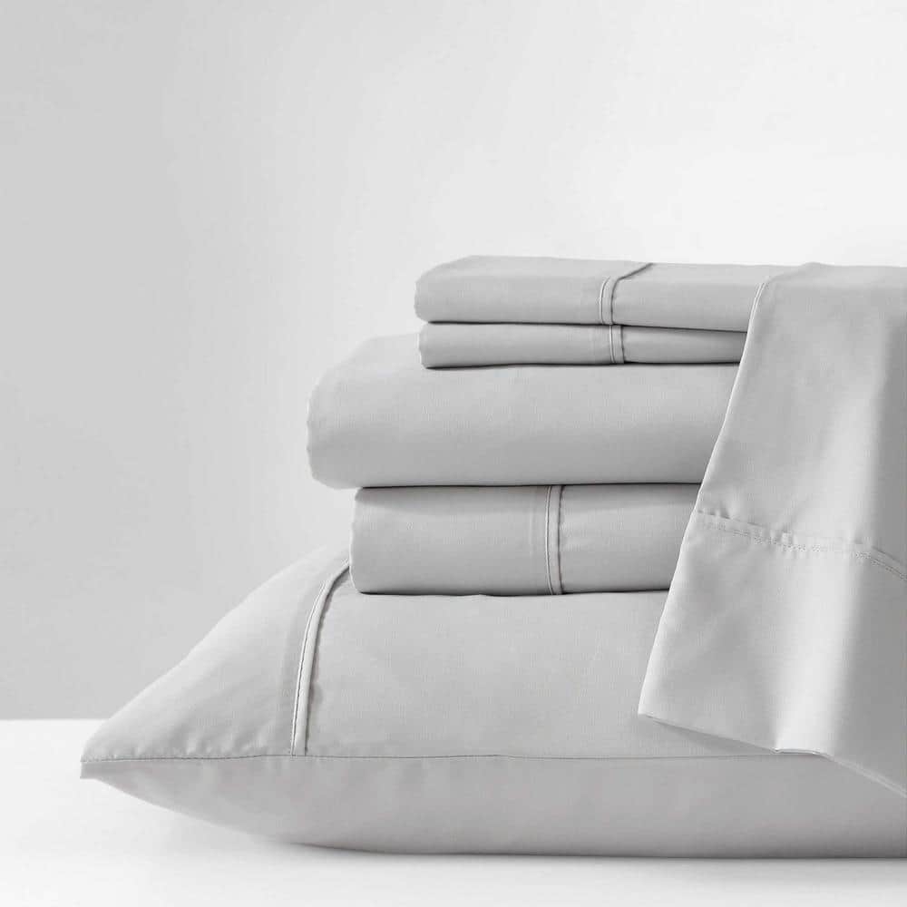 KENNETH COLE NEW YORK KCNY Solution Solid 6-Piece Grey Microfiber Full ...