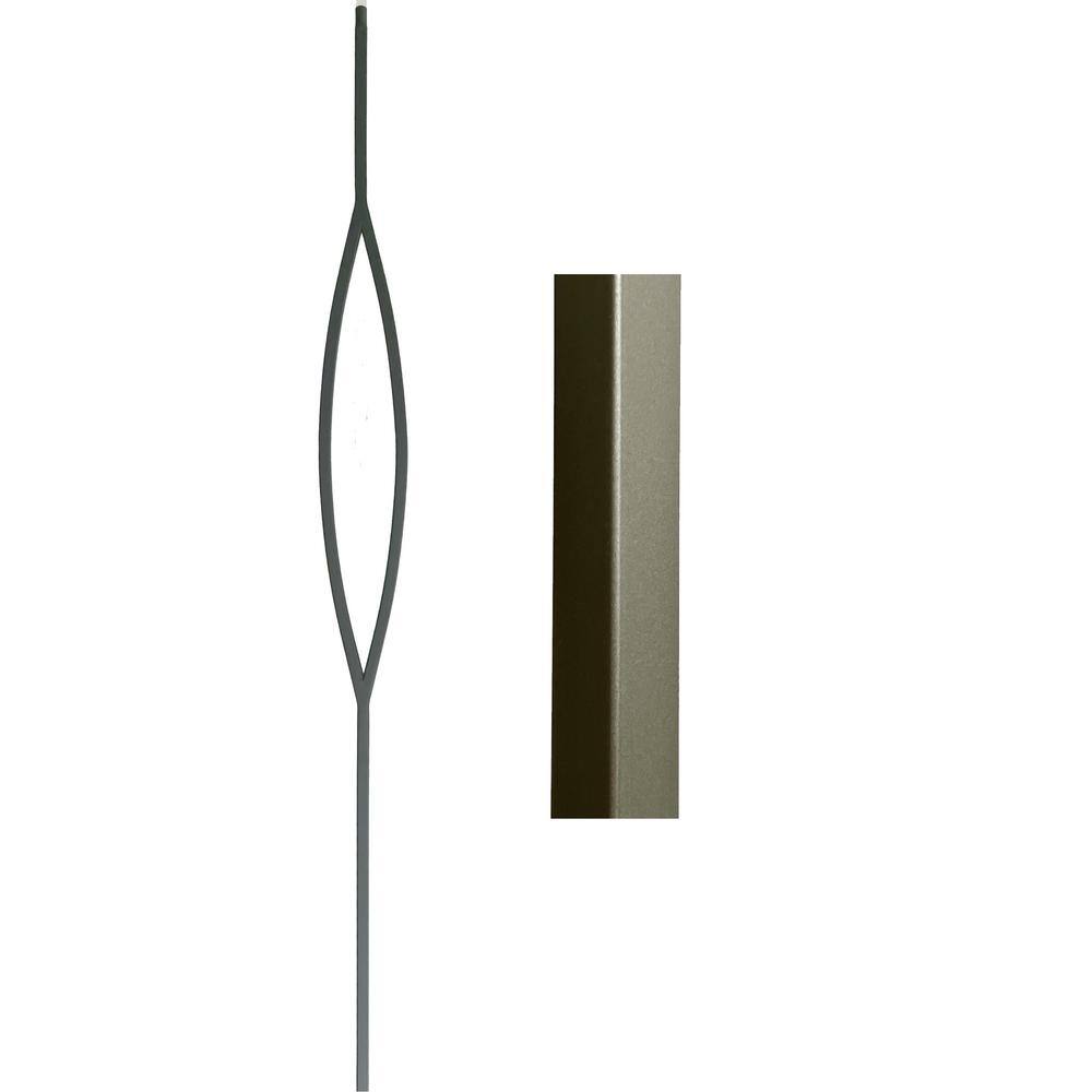 Atlas Stair Parts 44 in. x 1/2 in. Ash Grey Single Marquise Square Base ...