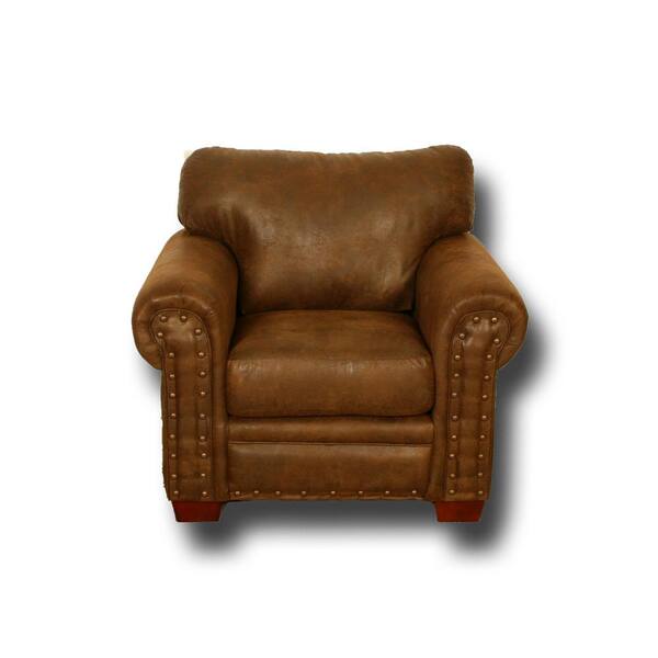 American Furniture Classics Buckskin Lodge Brown Microfiber Arm Chair ...