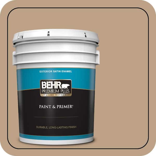 BEHR PREMIUM PLUS 5 gal. #PPU4-05 Basketry Satin Enamel Exterior Paint ...