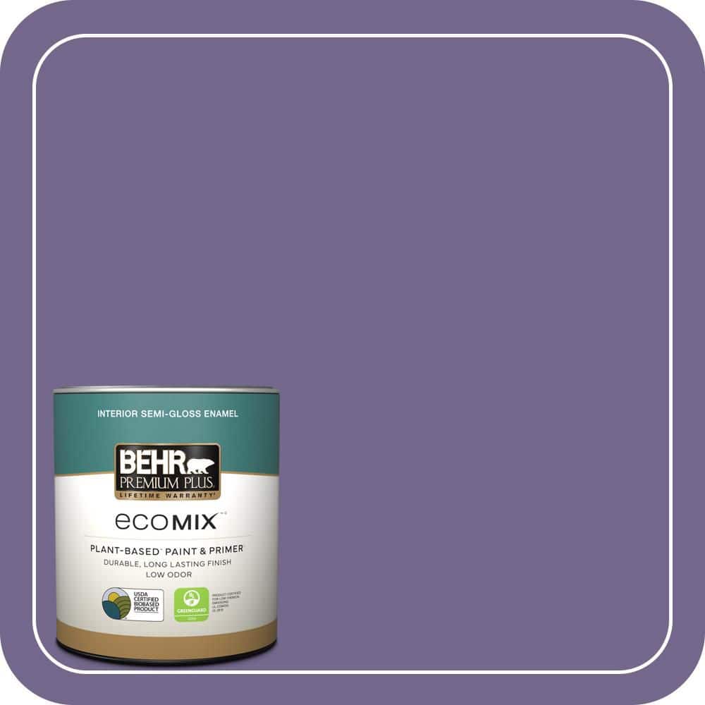 BEHR PREMIUM PLUS 1 qt. #MQ5-41 Violet Vixen Semi-Gloss Enamel EcoMix ...