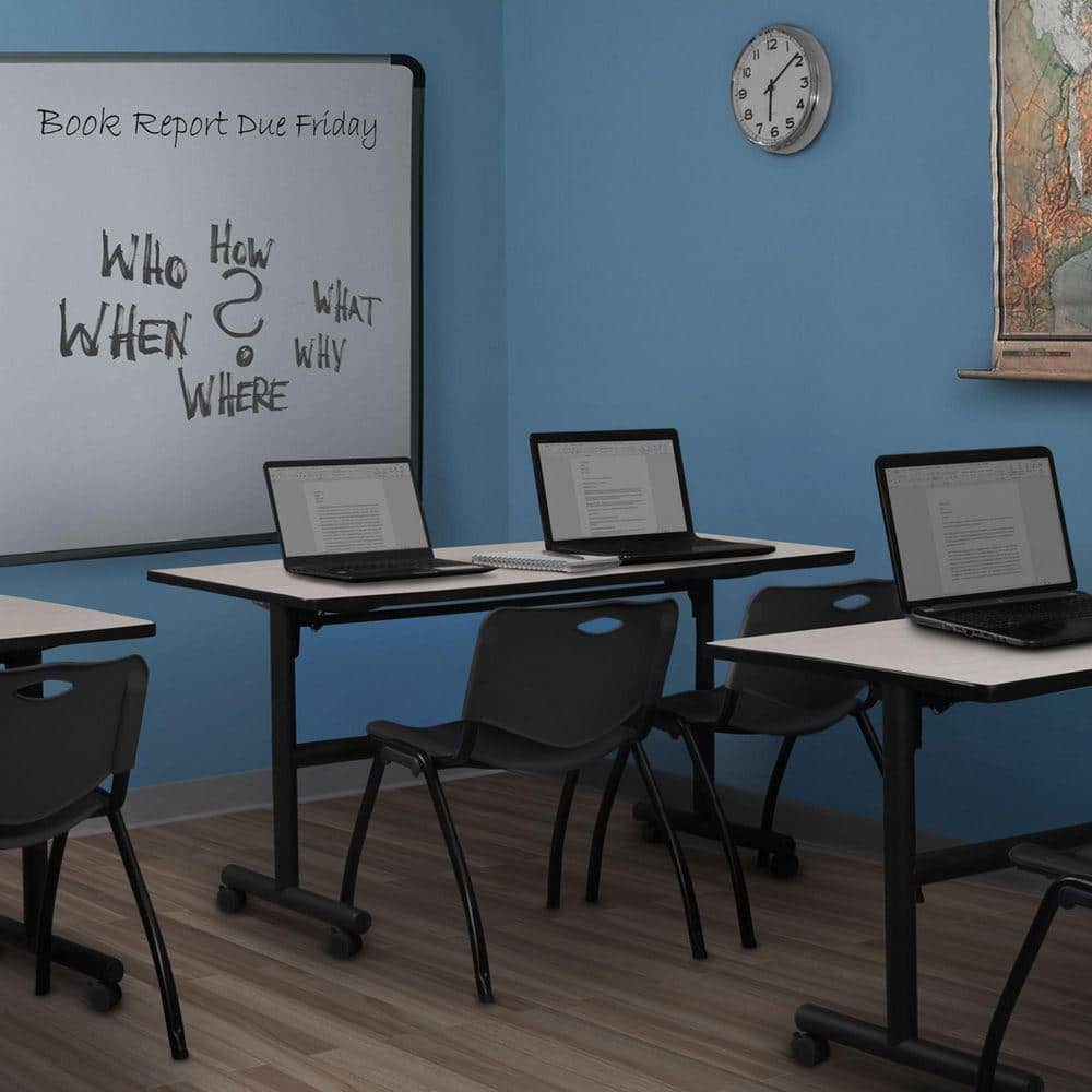 Regency Kobe 60 in x 24 in. Maple Flip-Top Training Nesting Table Desk ...