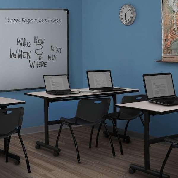 Regency Kobe 60 in x 24 in. Maple Flip-Top Training Nesting Table Desk ...