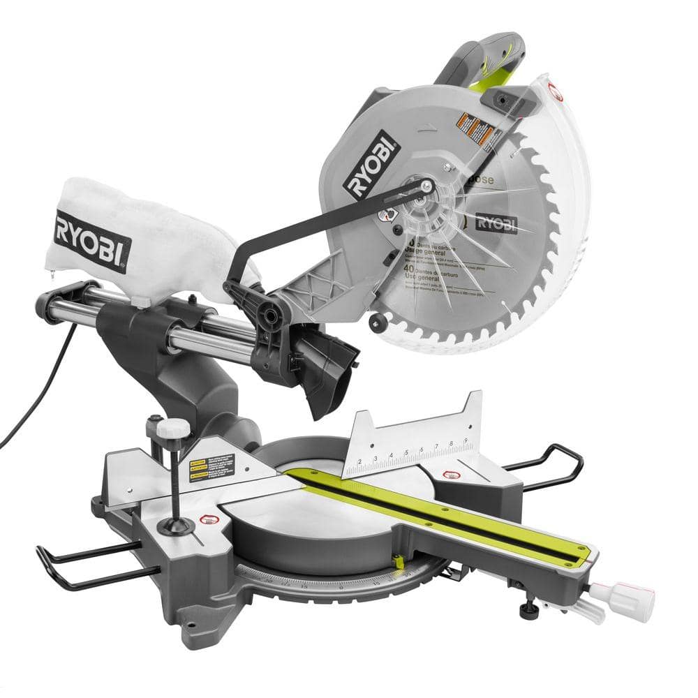 RYOBI 15 Amp Corded 12 in. Sliding Miter Saw with Laser TSS120L - The ...