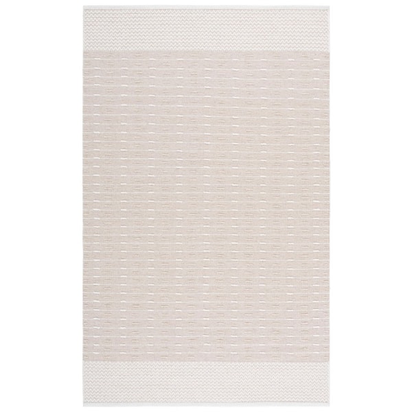 SAFAVIEH Martha Stewart Denali 5 ft. x 8 ft. Beige/Ivory Zig-Zag ...