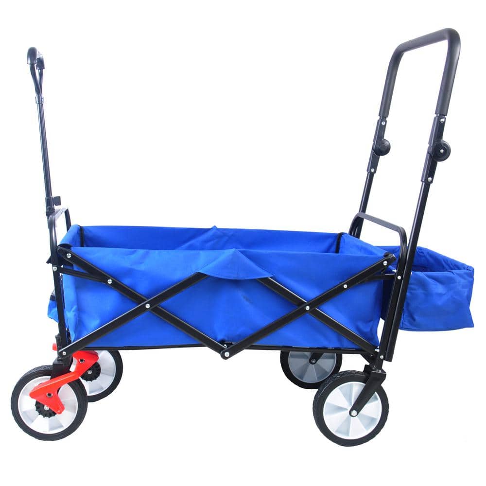 OLUMAT 3 cu. ft. Steel Garden Cart, Blue FO-GWC-29 - The Home Depot