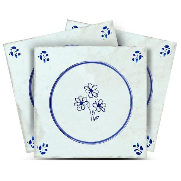 MI ALMA Blue D48 7 in. x 7 in. Vinyl Peel and Stick Tile (24 Tiles, 8. ...