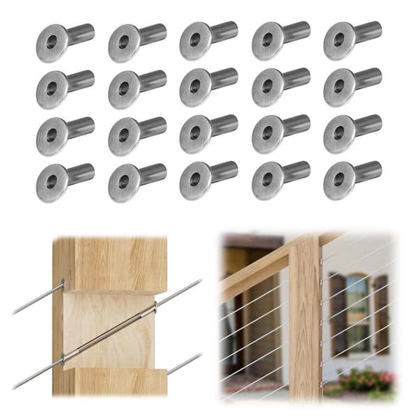 Afoxsos Upgraded 20 Pack T316 Stainless Steel Cable Railing Kit with 30 ...
