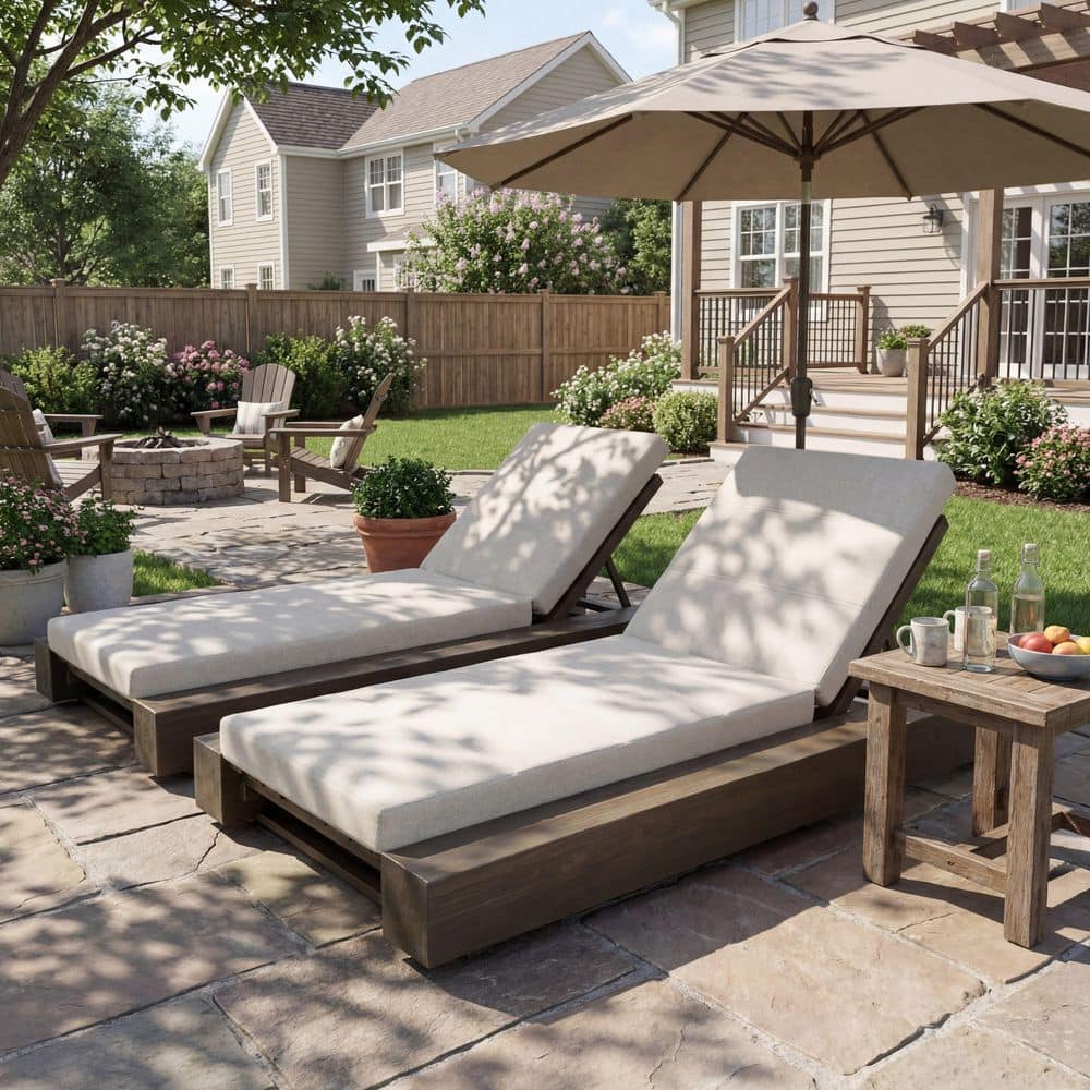 CHRISTOPHER KNIGHT HOME Vecepia Gray Solid Wood Outdoor Chaise Lounge ...