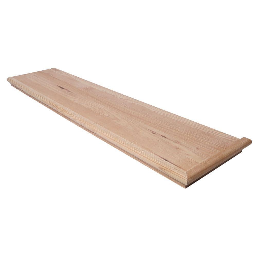 Stairtek 5/8 in. x 11-1/2 in. x 48 in. Unfinished Hickory Right Return ...