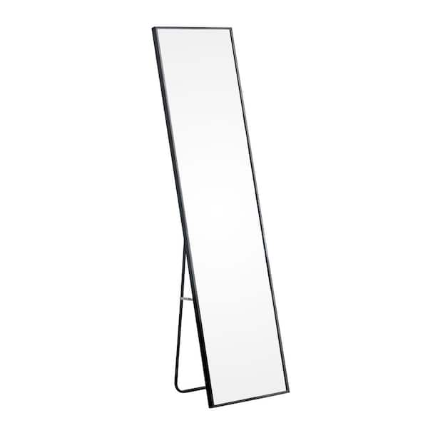 Vsmile 20 in. x 63 in. Black Aluminum Alloy Metal Frame Wall Mounted ...