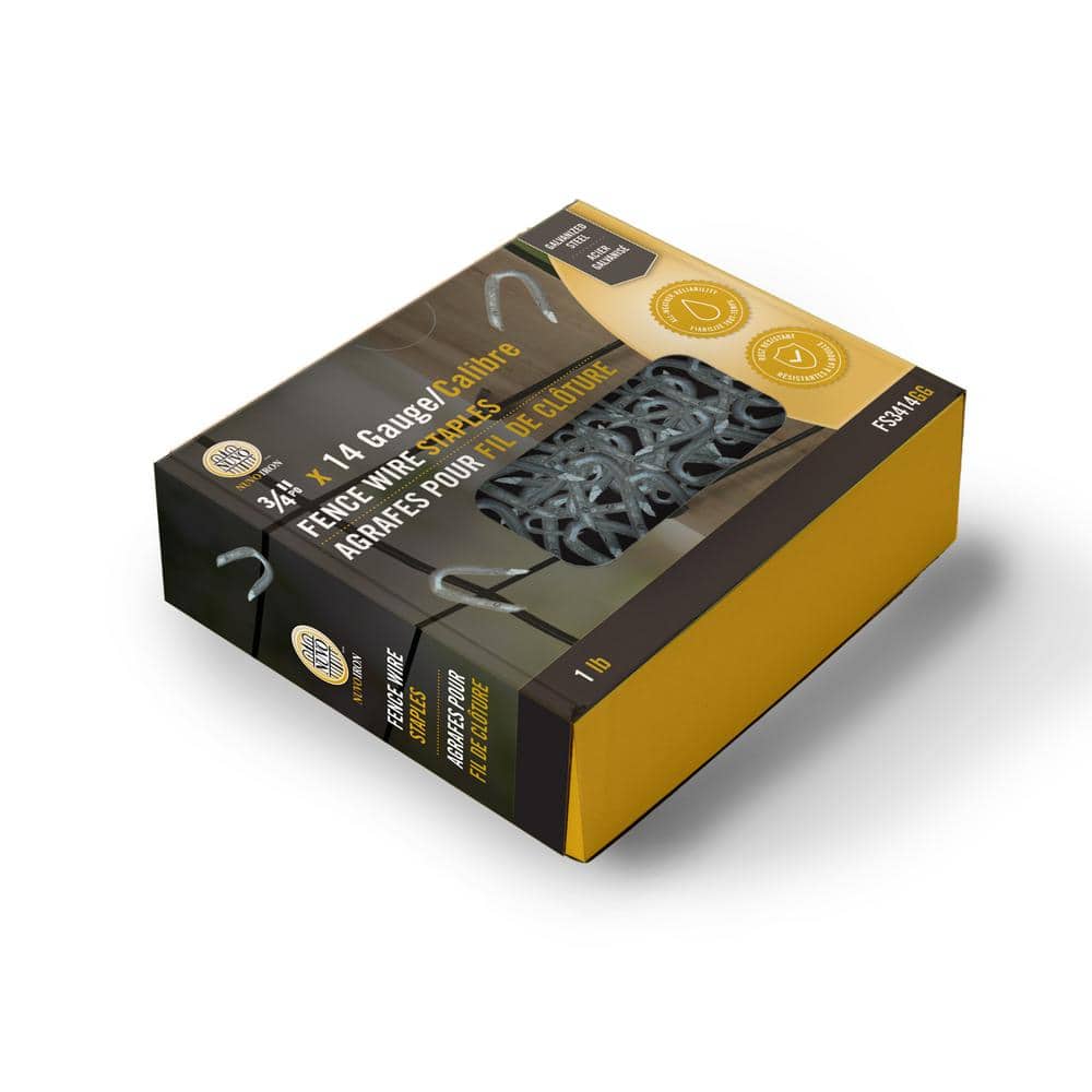 NUVO IRON 3/4 in. U-Shaped Wire Fencing Staples, 14 Gauge Galvanized ...