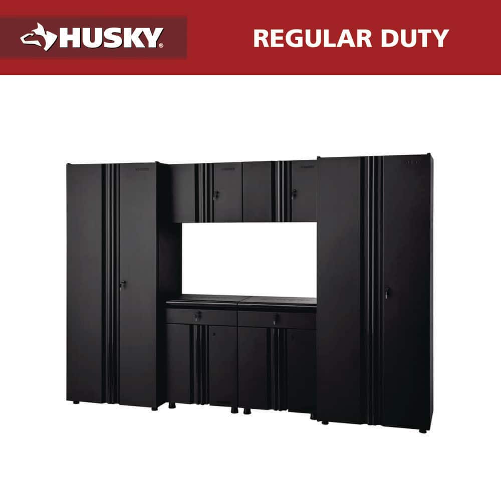 Husky 6-Piece Regular Duty Welded Steel Garage Storage System in Black ...