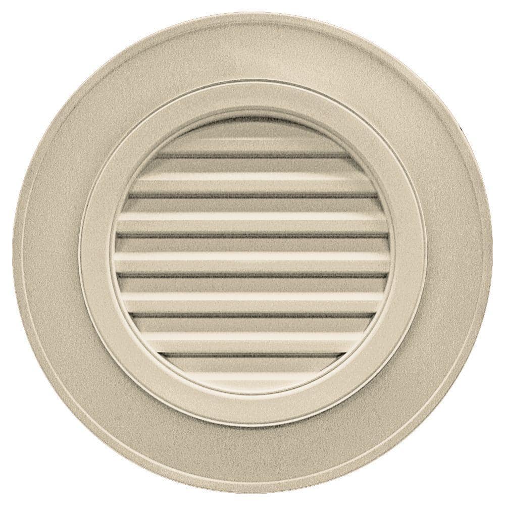 Builders Edge 28 in. x 28 in. Round Brown/Tan Plastic Weather Resistant ...