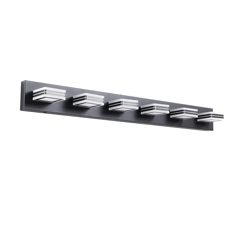 Tidoin 40.4 in. 6-Light Black LED Vanity Light Bar Light-YDW1-6802 ...
