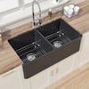 HOMLYLINK Farmhouse Kitchen Sink 33 in. Barn Sink Apron Front Double ...