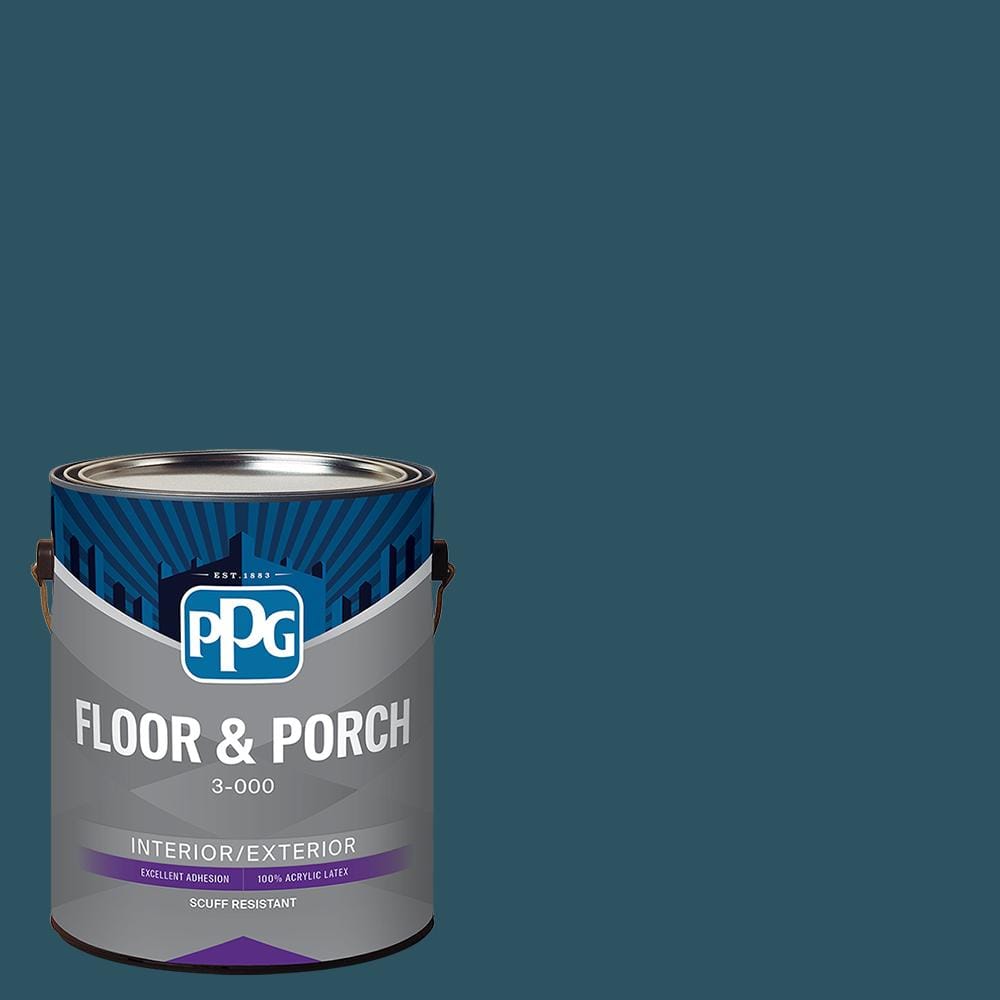 PPG 1 gal. PPG1149-7 Blue Bayberry Satin Interior/Exterior Floor and ...