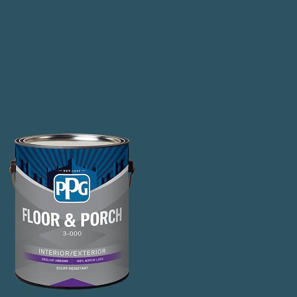 PPG 1 gal. PPG1149-7 Blue Bayberry Satin Interior/Exterior Floor and ...